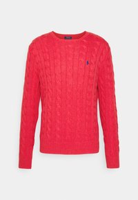 Polo Ralph Lauren CABLE KNIT COTTON SWEATER - Jumper - flush red ...