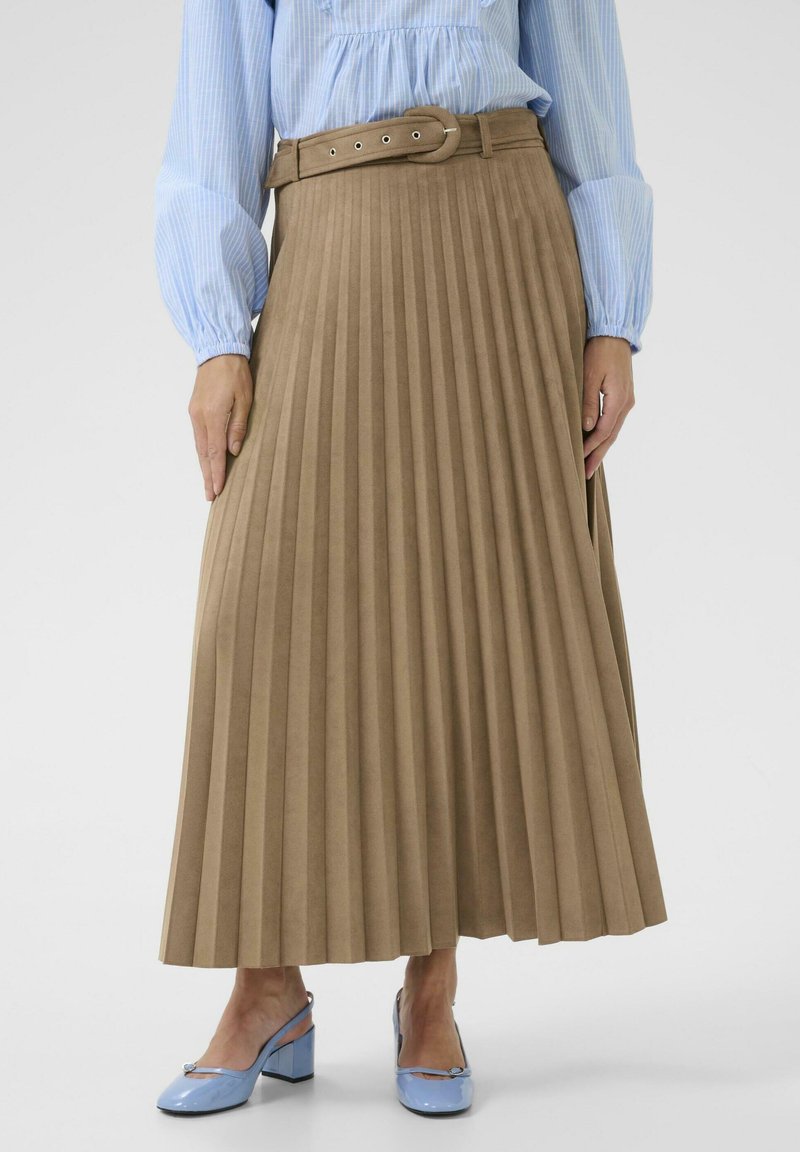 Cream CALA - Pleated skirt - cocoa crème/camel - Zalando