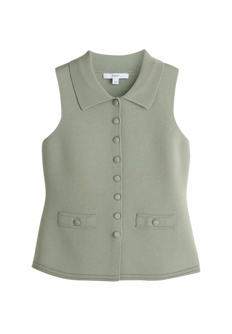Next REGULAR FIT - SMART BUTTON UP - Waistcoat - sage green/light green ...