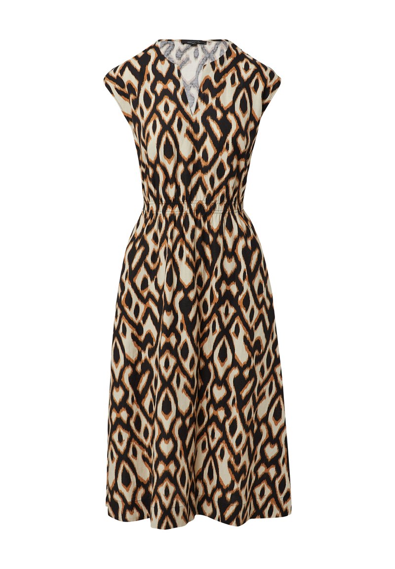 comma MIT ANIMAL PRINT UND V-AUSSCHNITT - Freizeitkleid - schwarz - Zalando