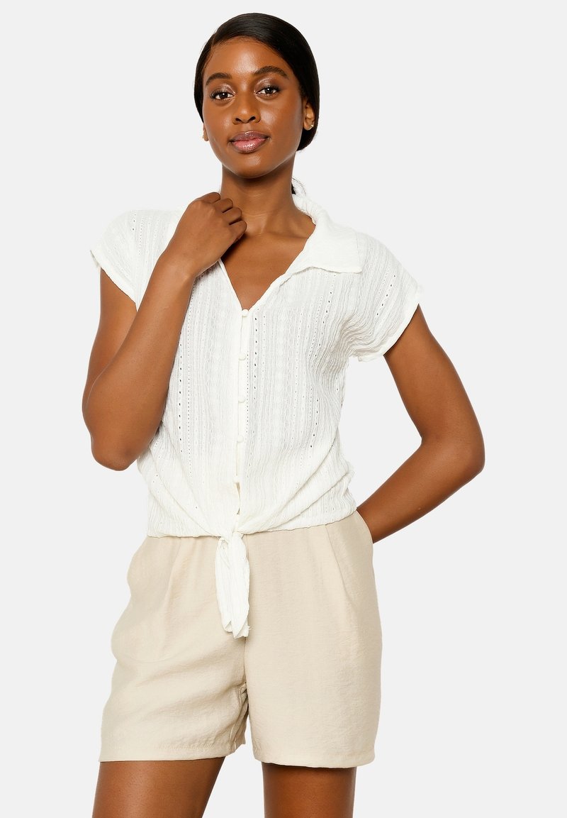 LolaLiza WITH EMBROIDERY - Button-down blouse - optical white/white ...