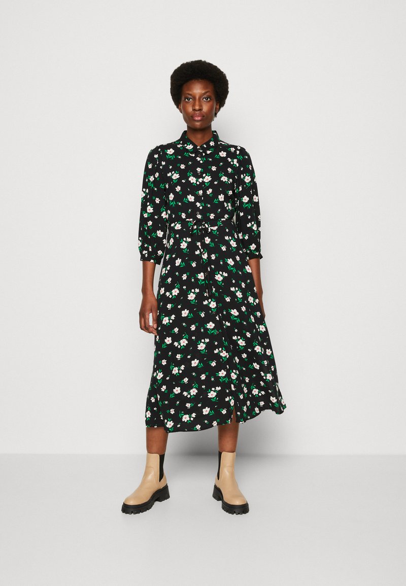 Marks & Spencer TIE MIDI - Blusenkleid - black mix/schwarz - Zalando.at