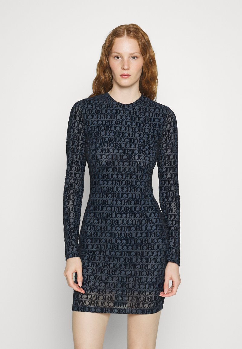 Fiorucci ALL OVER MONOGRAM FLOCKED DRESS - Freizeitkleid - blue/blau ...