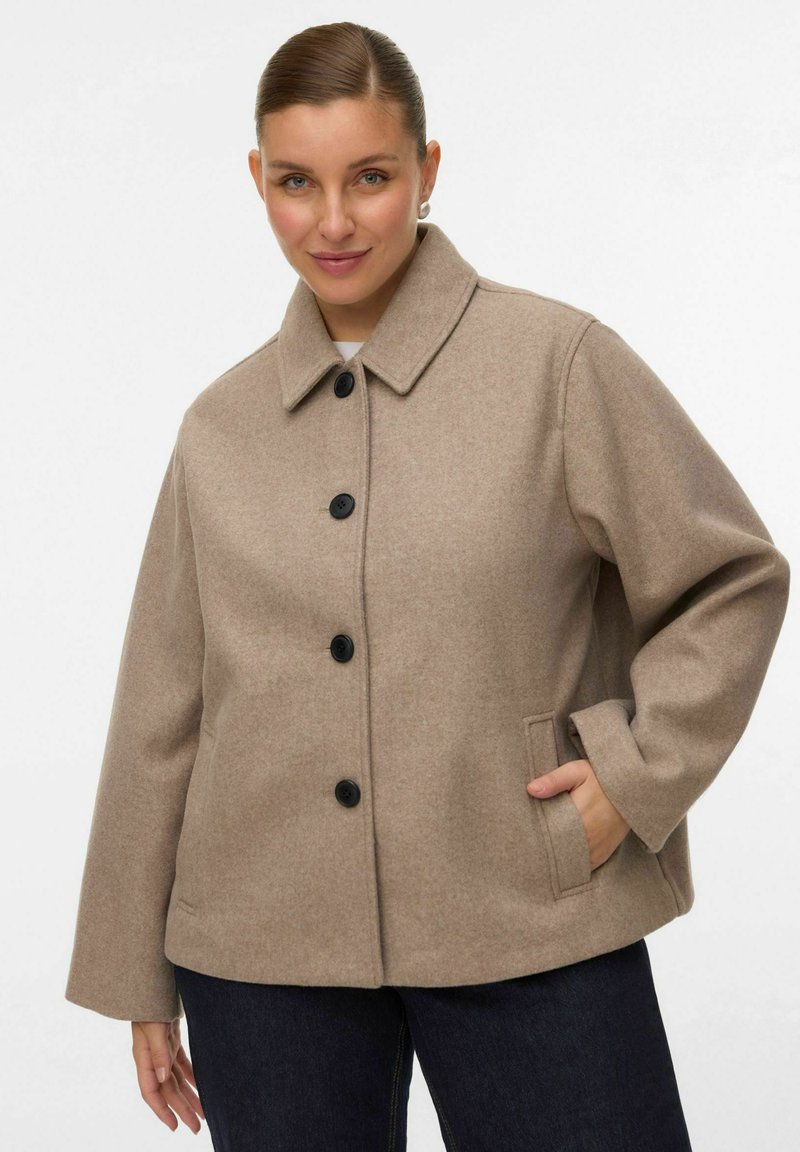 Vero Moda Curve VMCFORTUNEMIE - Summer jacket - moon rock/mottled beige ...