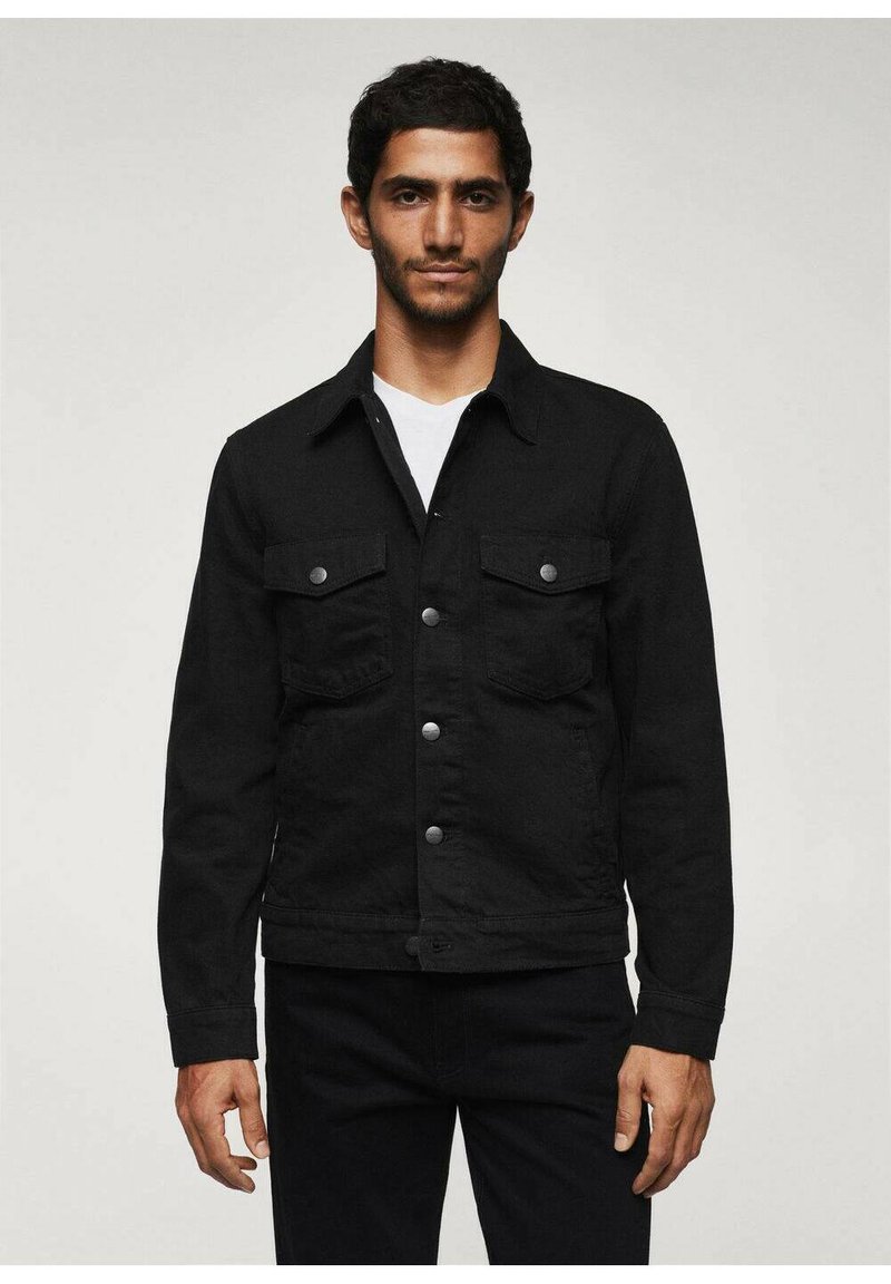 Mango RYAN - Denim jacket - black denim - Zalando.co.uk