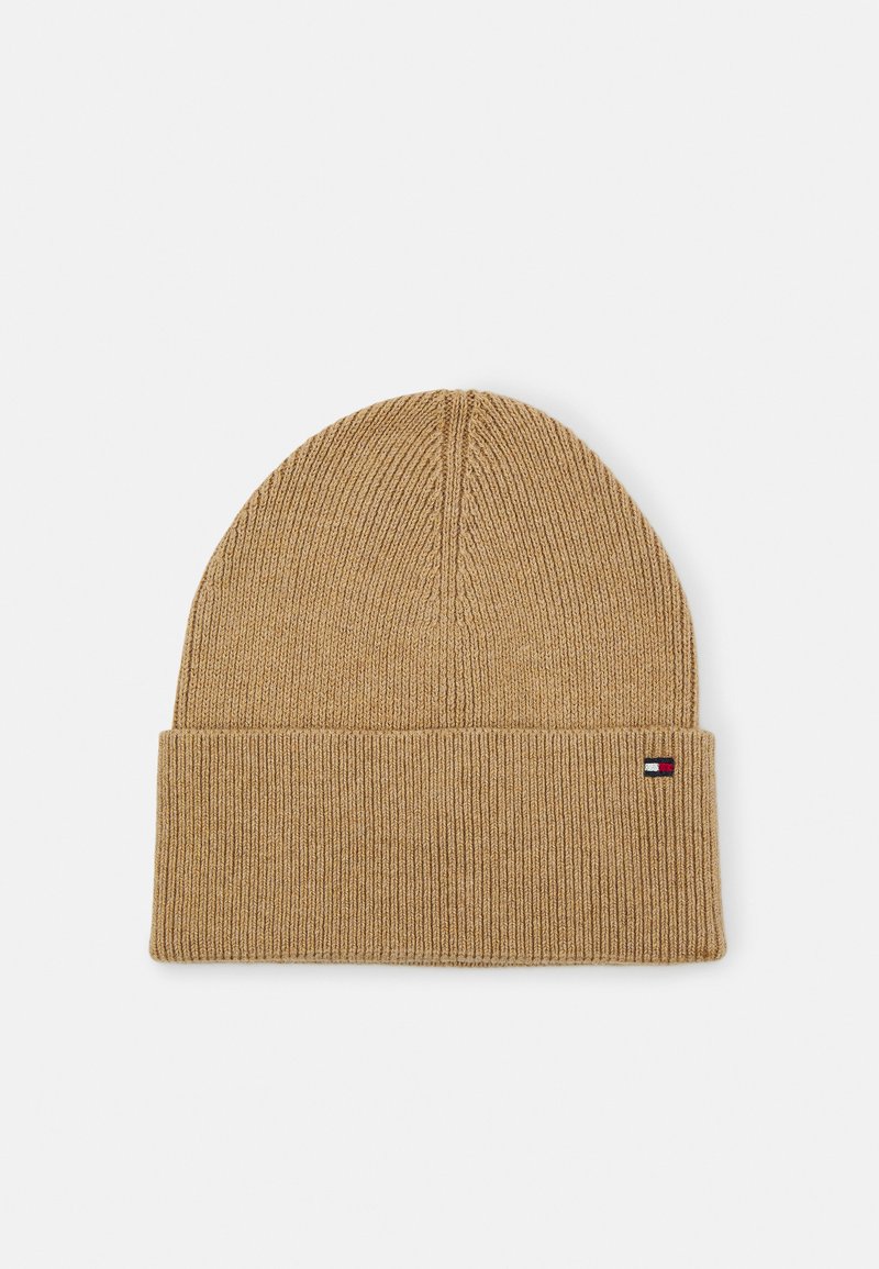 Tommy Hilfiger ESSENTIAL FLAG BEANIE - Lue - countryside khaki melange/brun - Zalando.no