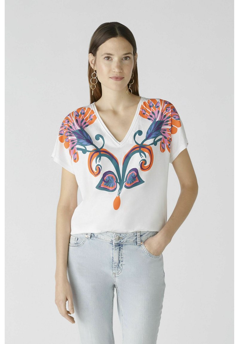 Oui T-Shirt print - optic white/weiß - Zalando.de