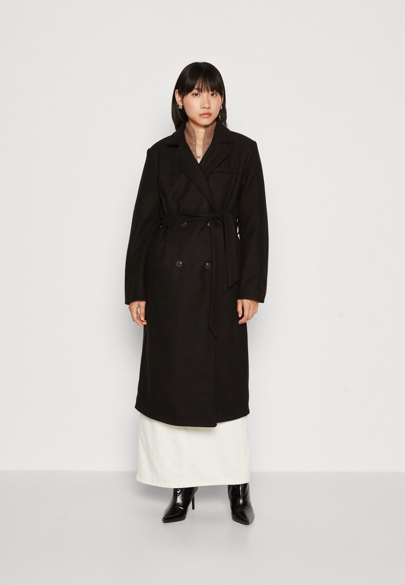 VILA VIMANO MAXI TIE BELTED COAT - Manteau classique - black/noir ...