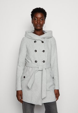 Amber & June MIT KAPUZE - Kurzmantel - middle grey melange/grau ...