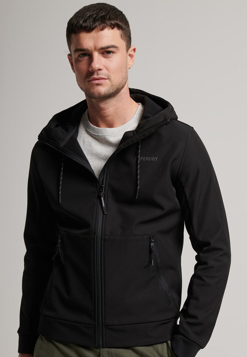 Superdry CODE TECH TREKKER - Felpa con zip - black/nero - Zalando.it