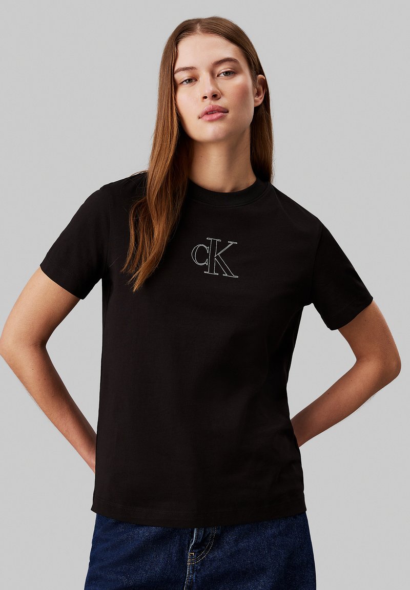 Calvin Klein Jeans MONOGRAM - T-Shirt print - ck black/schwarz - Zalando