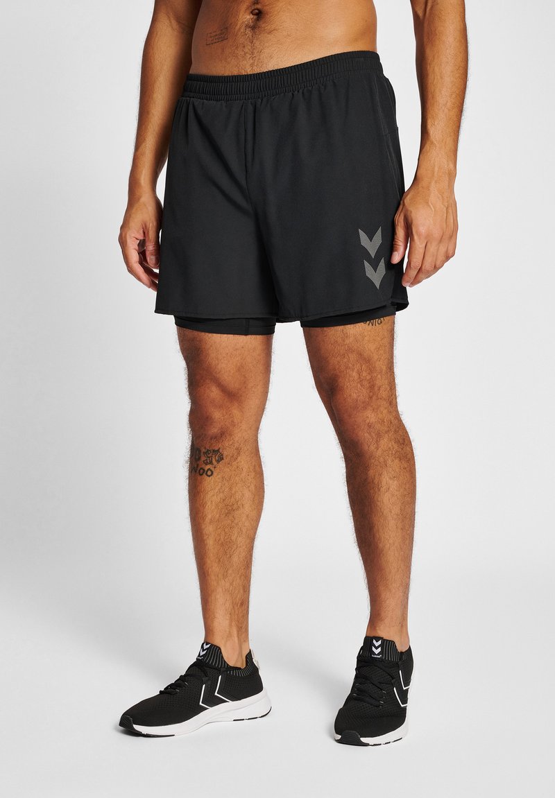 Hummel MT FAST 2 IN 1 - Sports shorts - black - Zalando.ie