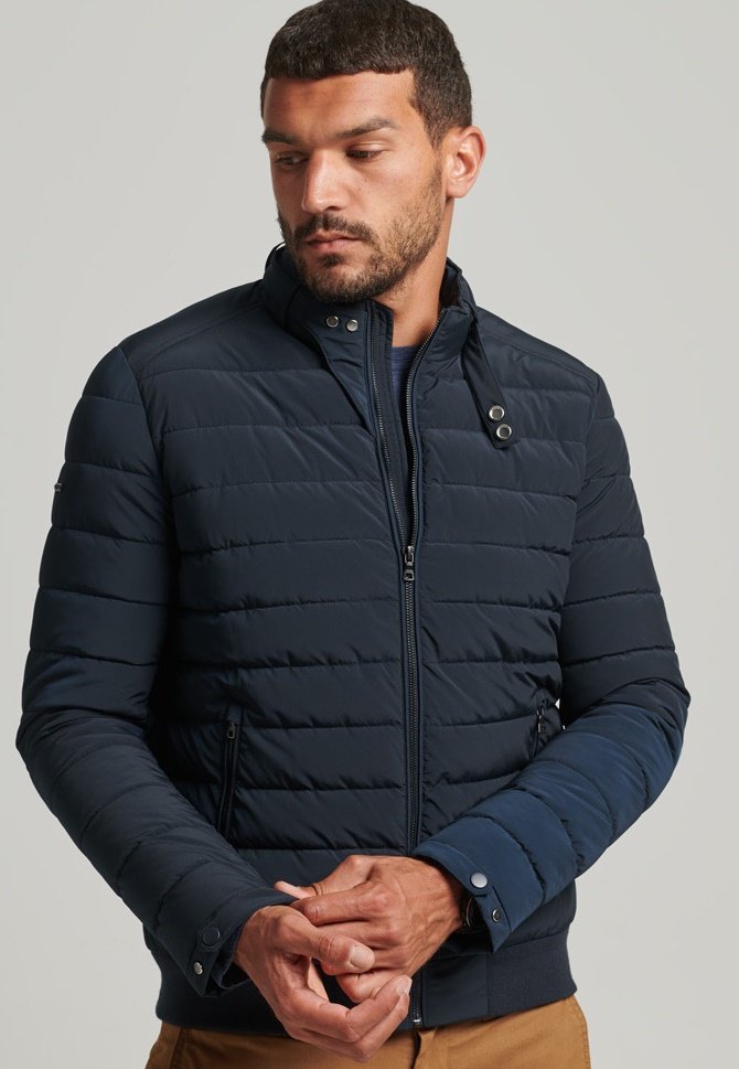 Superdry PADDED HARRINGTON - Light jacket - eclipse navy/dark blue ...