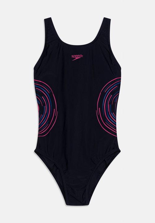 Speedo GIRLS MEDLEY LOGO MEDALIST - Badeanzug - black/fandango pink ...