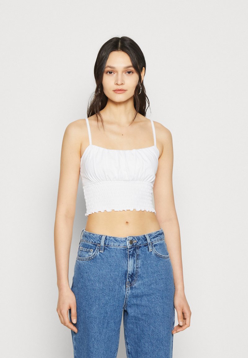 Hollister Co. BARE RUCHED BUST SMOCKING - Felső - bright white/fehér ...