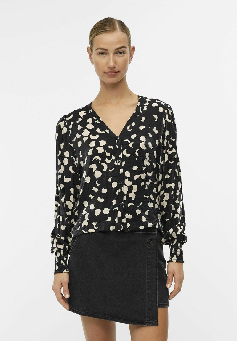 Object V-AUSSCHNITT - Blouse - black - Zalando