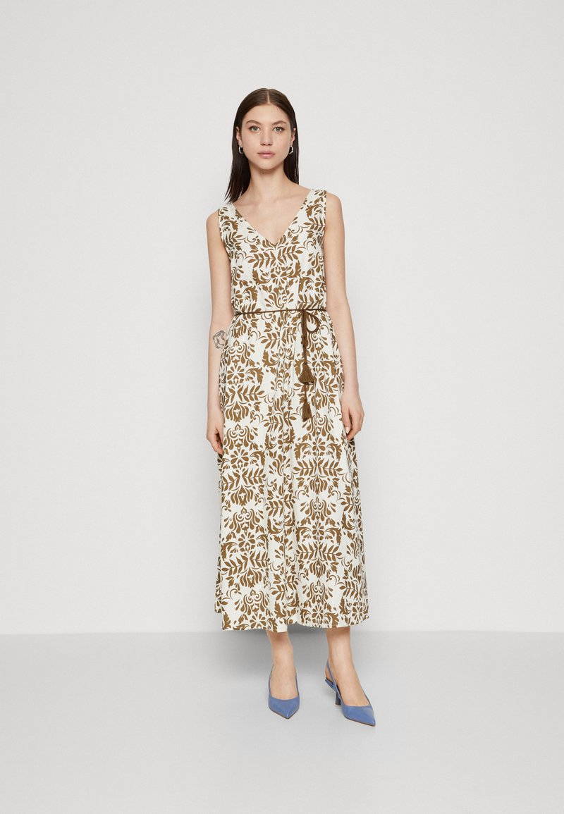 Vero Moda VMIMMA V NECK ANKLE DRESS - Vestido largo - capers/marrón ...