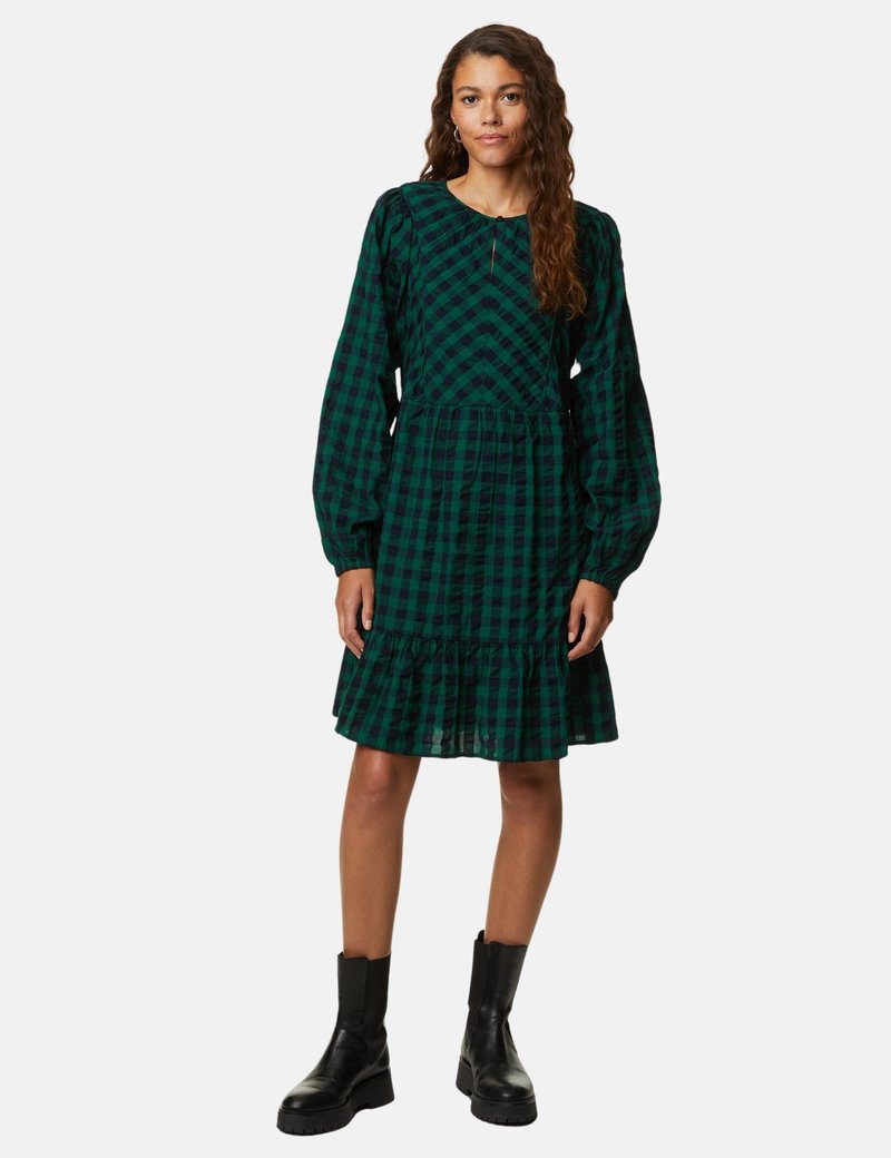 Marks & Spencer CHECKED KNEE LENGTH TIERED - Vestito casual - green mix ...