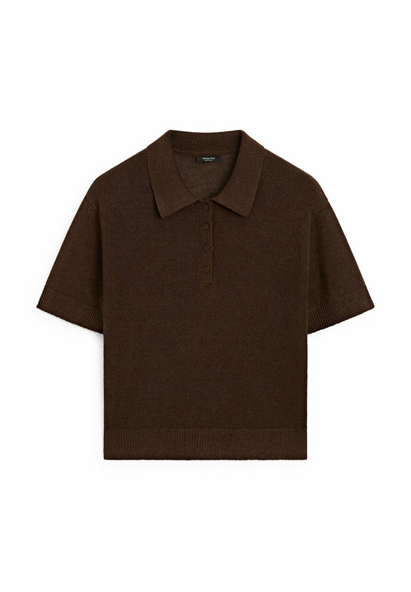 Massimo Dutti Poloshirt - mottled dark brown/dunkelbraun-meliert ...