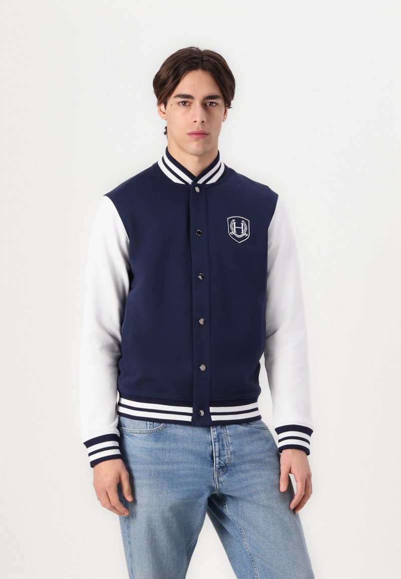 Hackett London HERITAGE CREST VARSITY - Cardigan - ink blue/dark blue ...