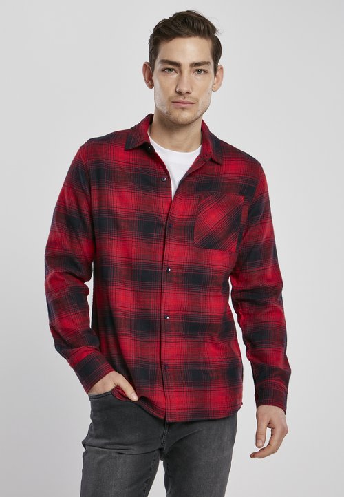 Urban Classics Hemd - black/red/rot - Zalando.ch