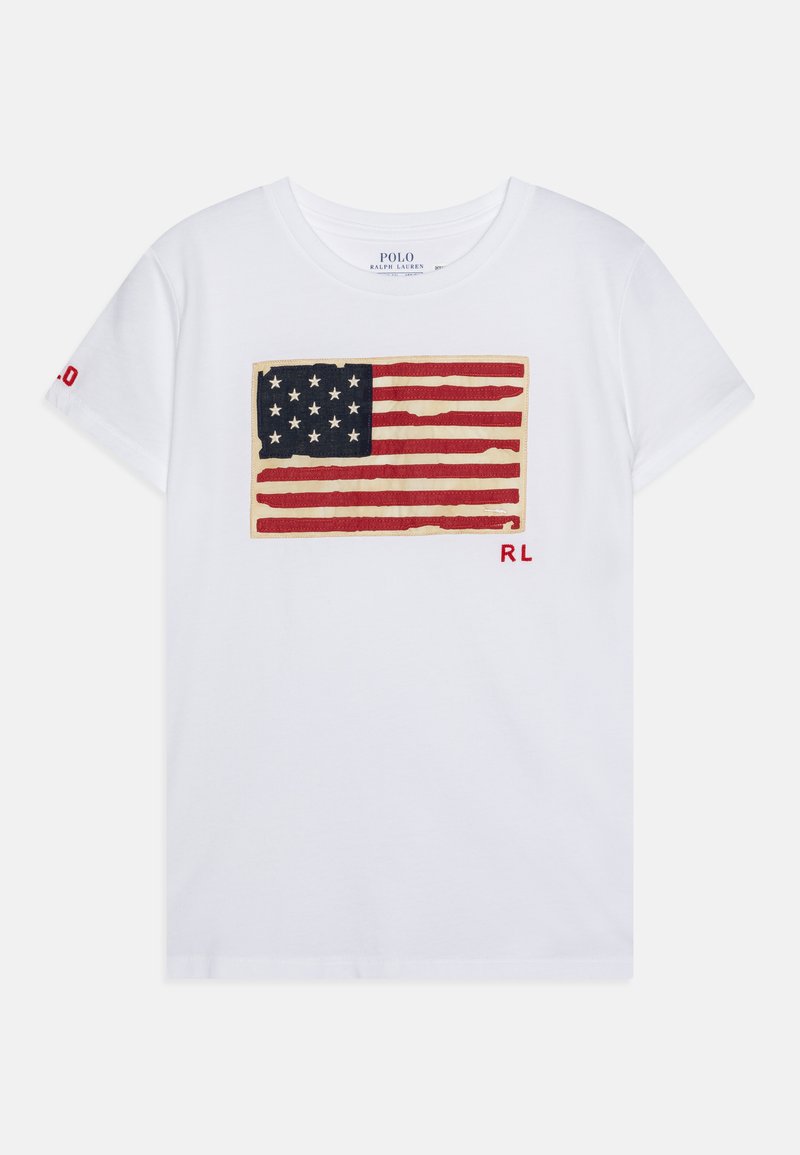 Polo Ralph Lauren FLAG TEE - T-shirt print - white/wit - Zalando.nl