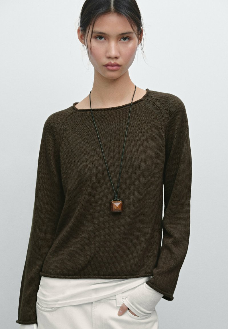 Massimo Dutti Strickpullover - mottled brown/braun meliert - Zalando.de