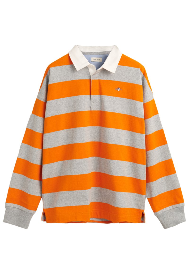 GANT STRIPED SHIELD HEAVY RUGGER - Poloshirt - vivid orange/orange ...