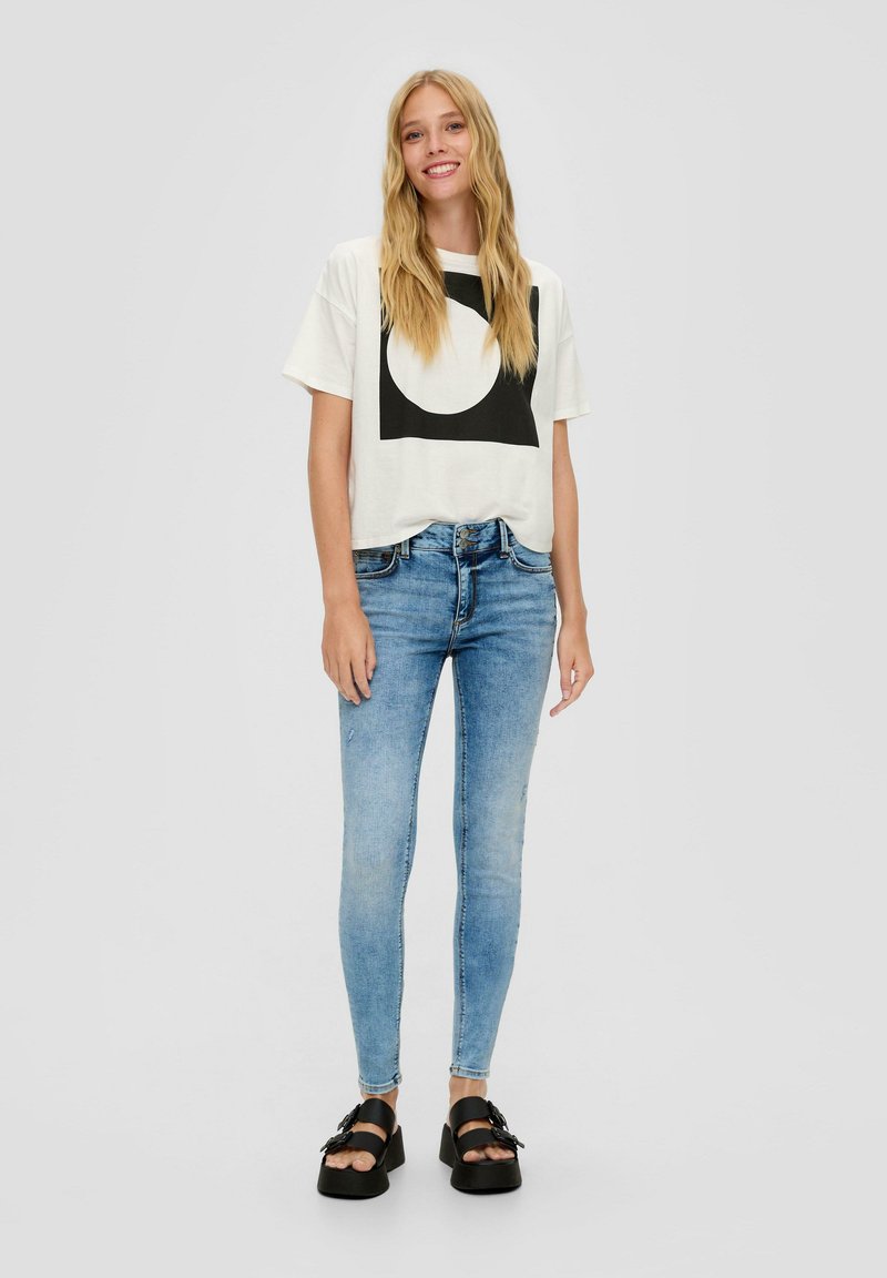 QS IM USED-LOOK - Jeans Skinny Fit - blau - Zalando.de
