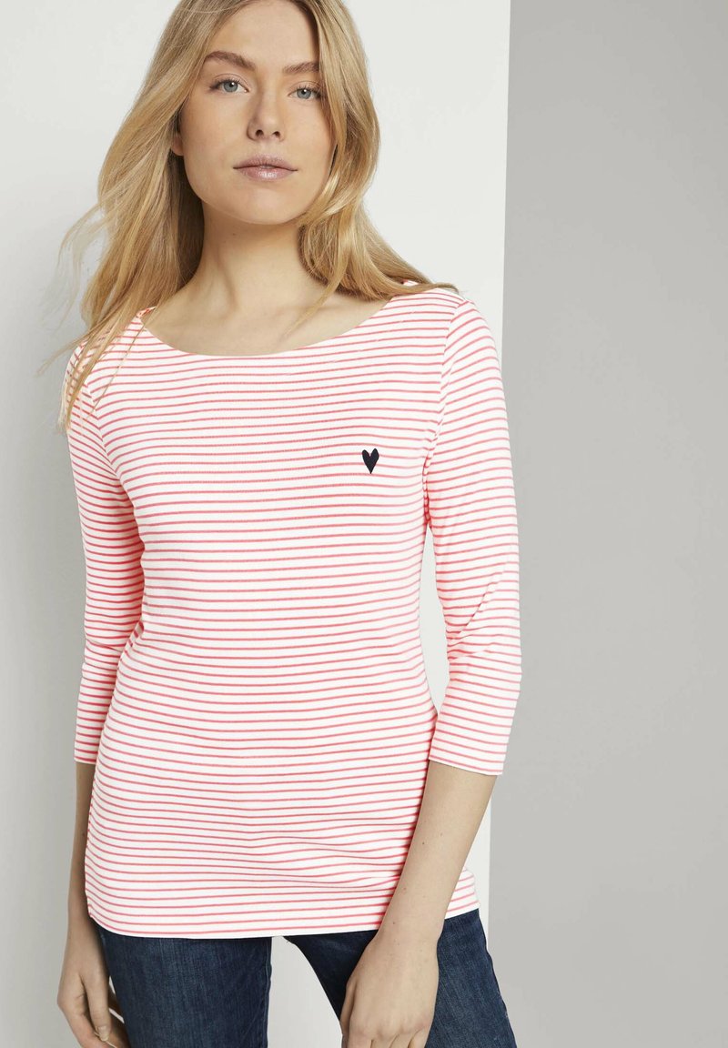 TOM TAILOR Topper langermet - white peach/aprikos - Zalando.no