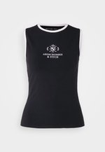 Abercrombie & Fitch RETRO LOGO CREW TANK - Topper - black beauty/svart ...