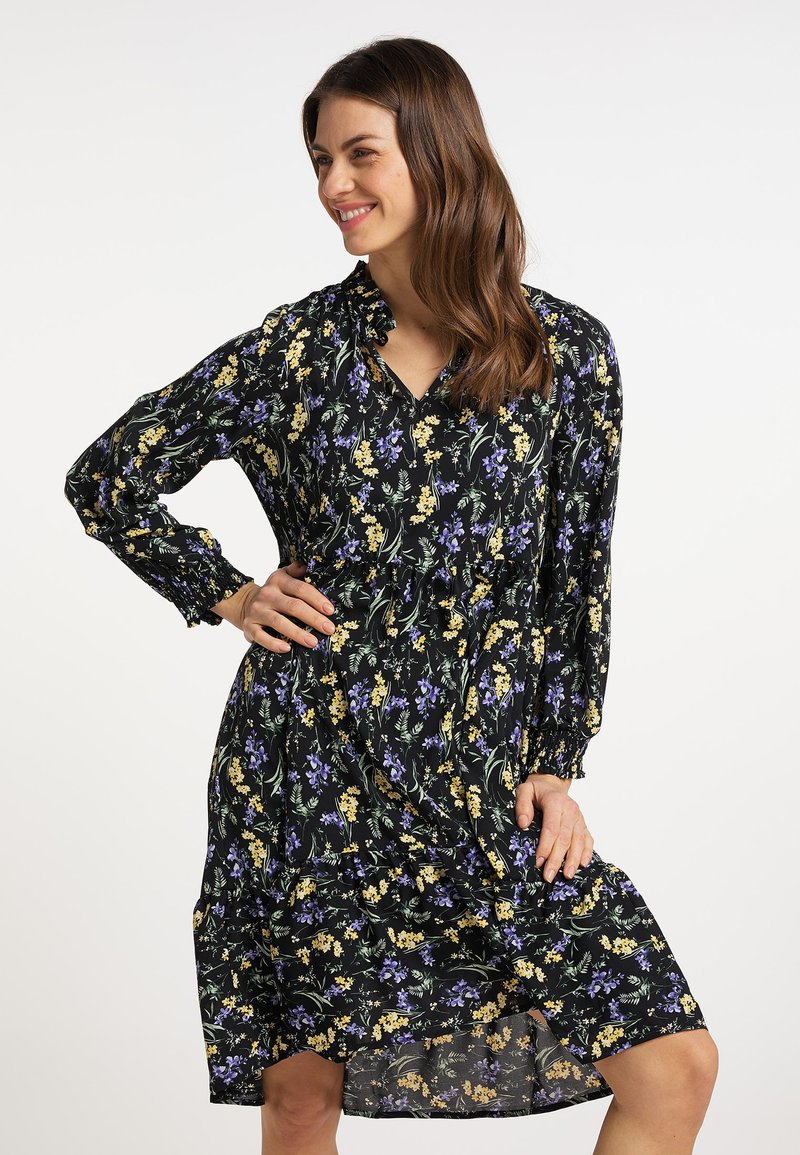 usha USHA QISHA - Freizeitkleid - schwarz mehrfarbig/schwarz - Zalando.de