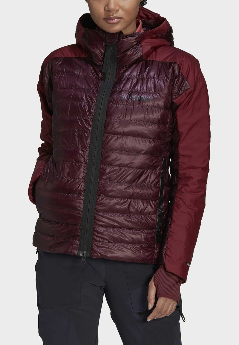 adidas Performance W TXMS - Down jacket - shadow maroon shadow red/red ...