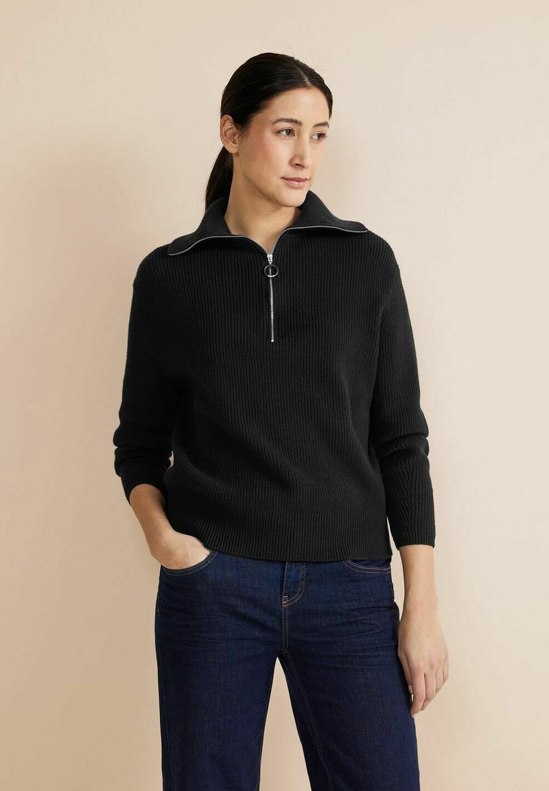 Street One TROYER - Strickpullover - schwarz - Zalando.de