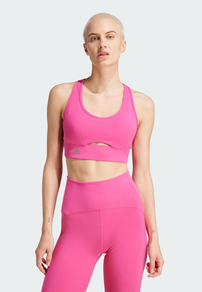 adidas by Stella McCartney Medium support sports bra - real magenta ...