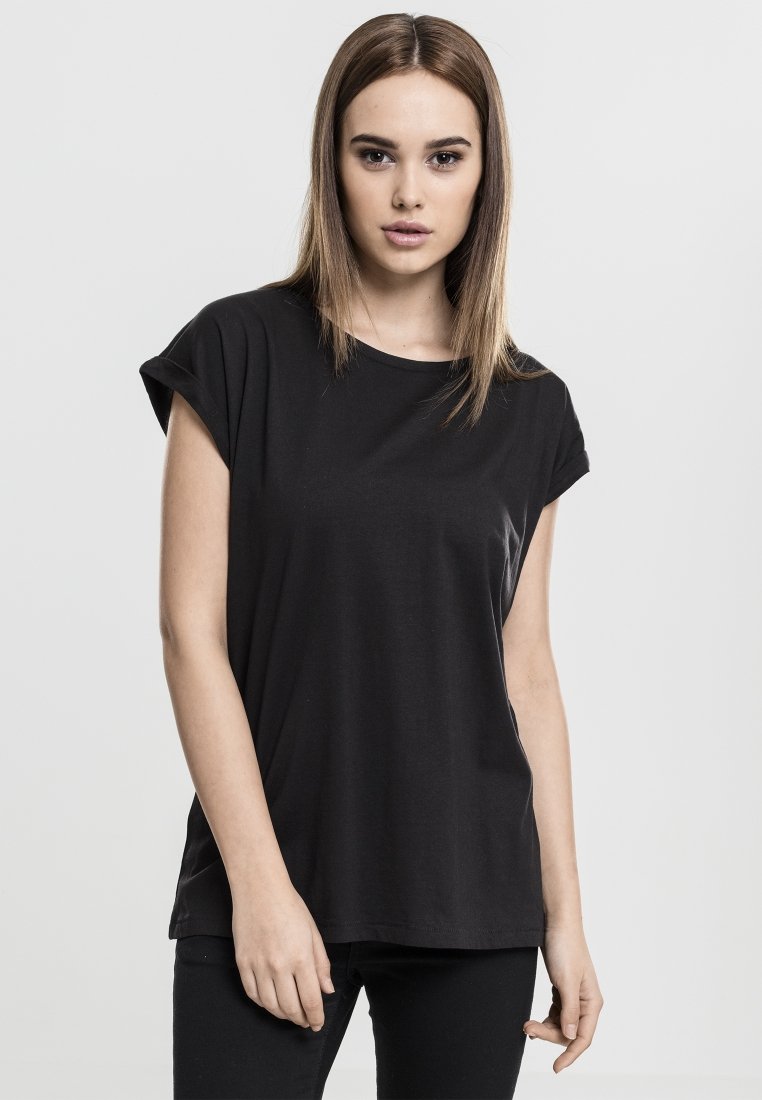 Urban Classics EXTENDED SHOULDER - T-Shirt basic - black/schwarz ...