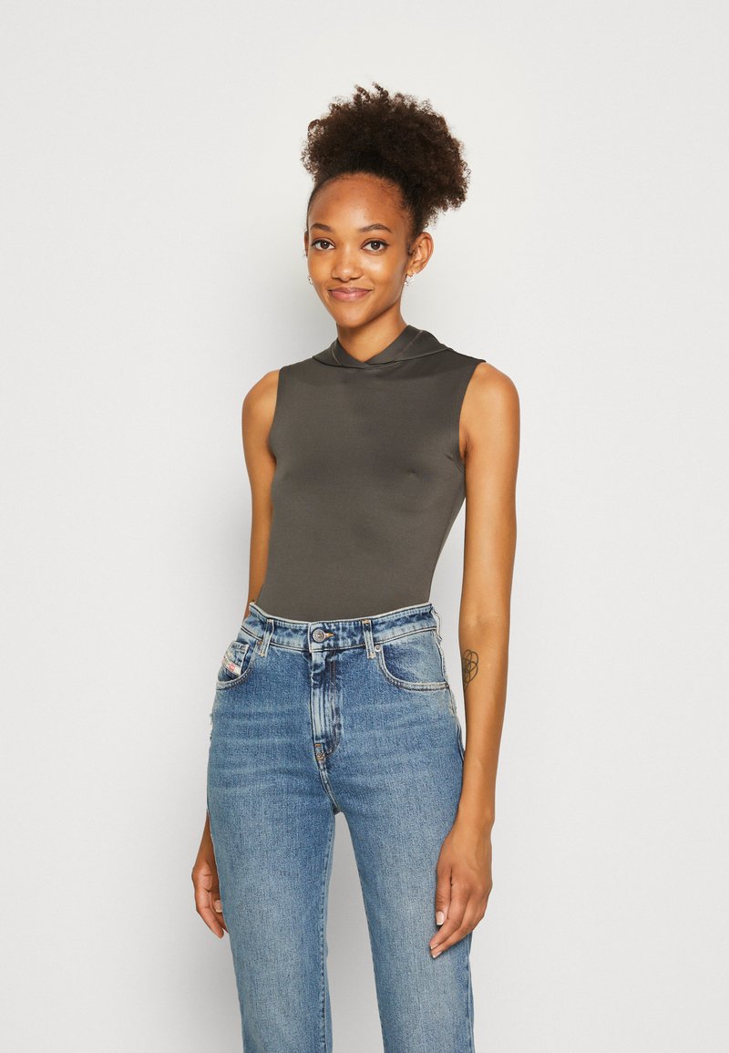 Weekday EMILY HOODED TANK - Top - off black/grigio scuro - Zalando.it