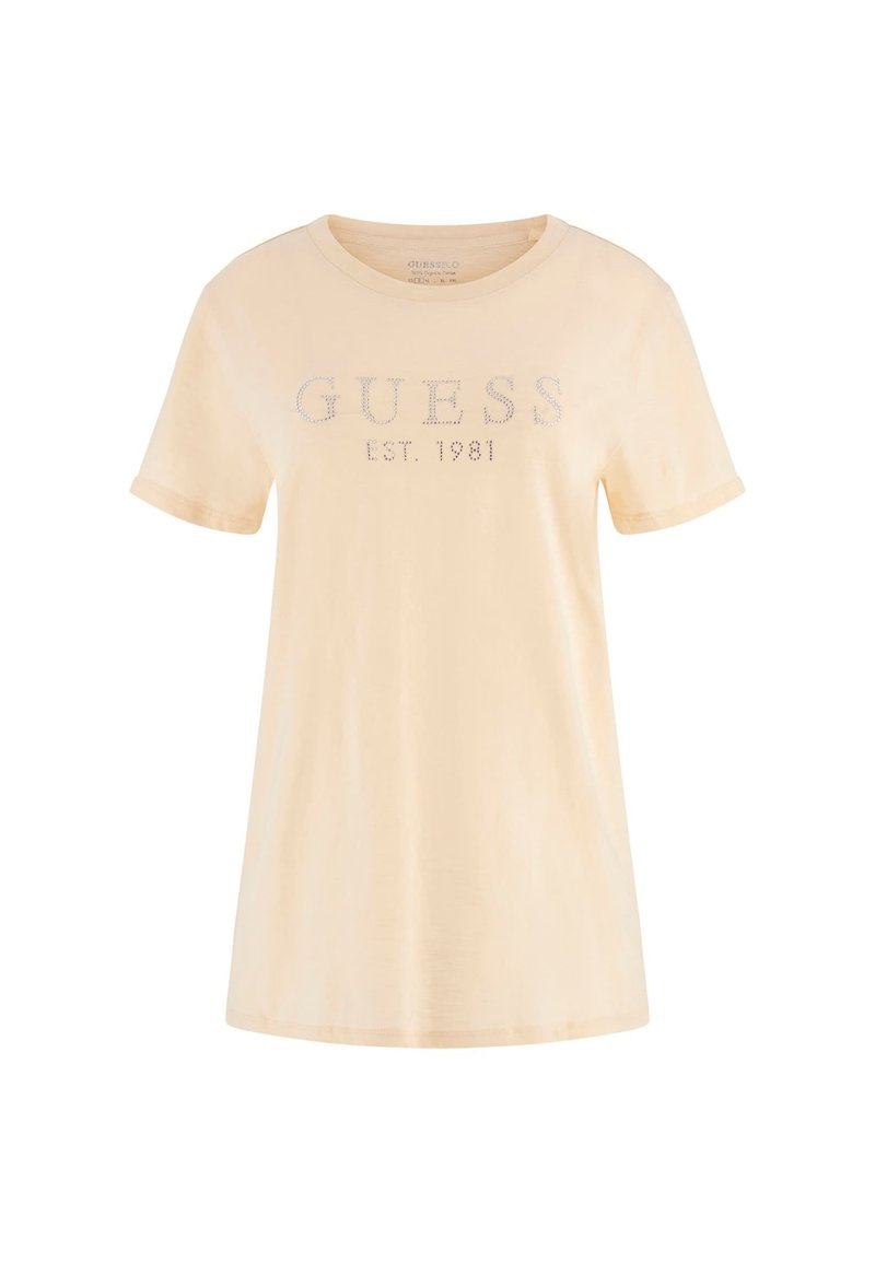 Guess 1981 CRYSTAL EASY TEE - T-Shirt print - beige - Zalando.de