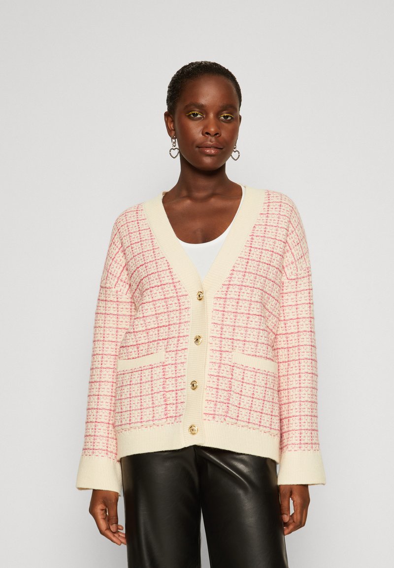 YAS YASLIVIANA CARDIGAN - Cardigan - birch/rasberry sorbet/pirouette ...