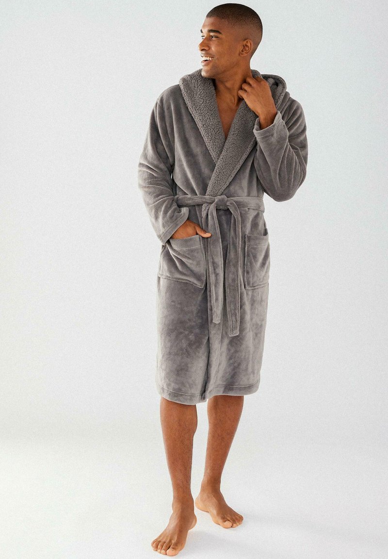 Chelsea Peers FLUFFY HOODED - Dressing gown - grey - Zalando.ie