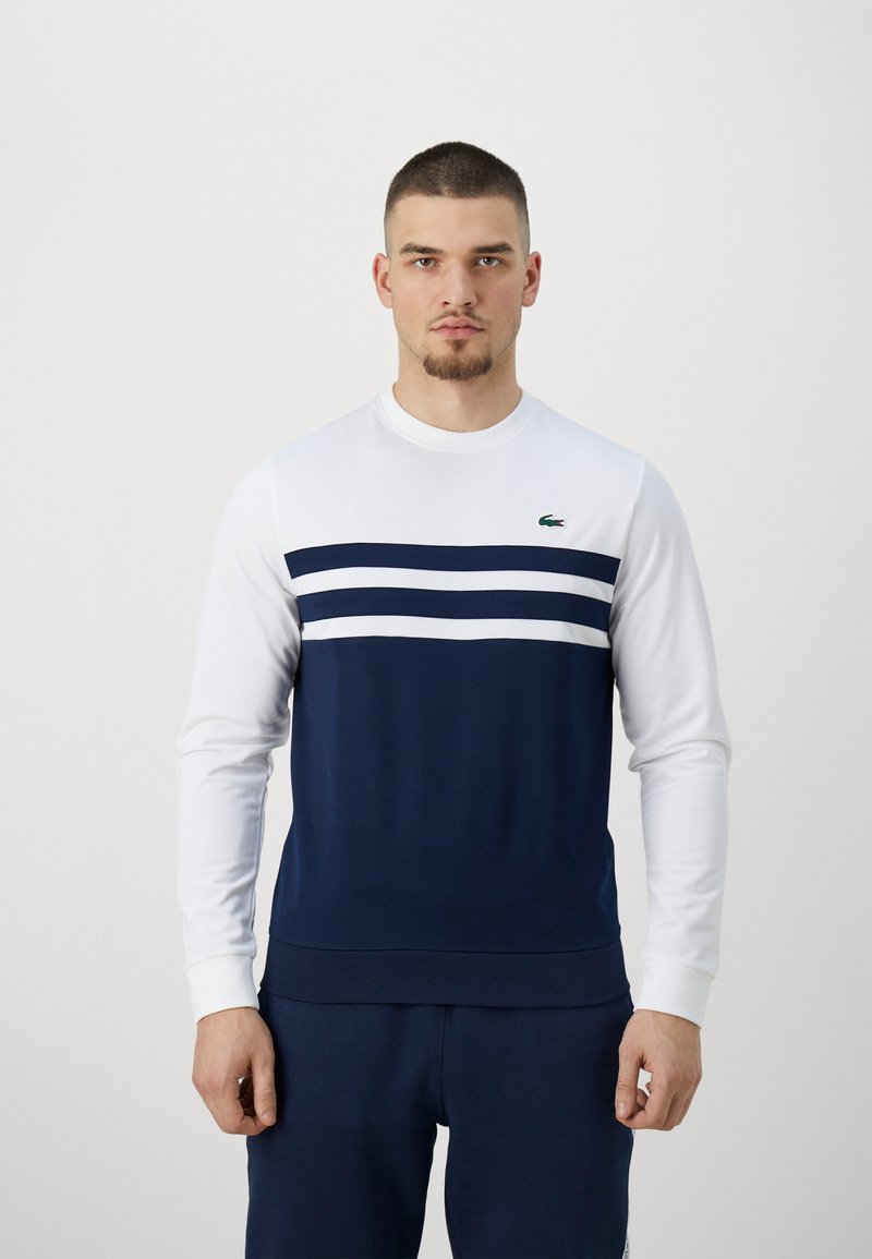 Lacoste Sport SWEATSHIRT TC - Sweatshirt - white/navy blue/vit - Zalando.se