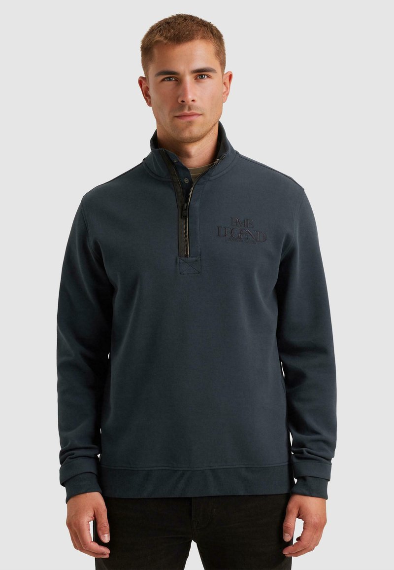 PME Legend PULLOVER MIT HALBEM REISSVERSCHLUSS - Sweatshirt - carbon ...