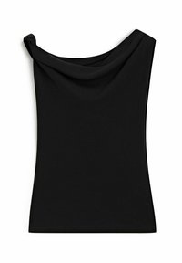 Massimo Dutti DRAPED WITH KNOT DETAIL - Top - black/schwarz - Zalando.de