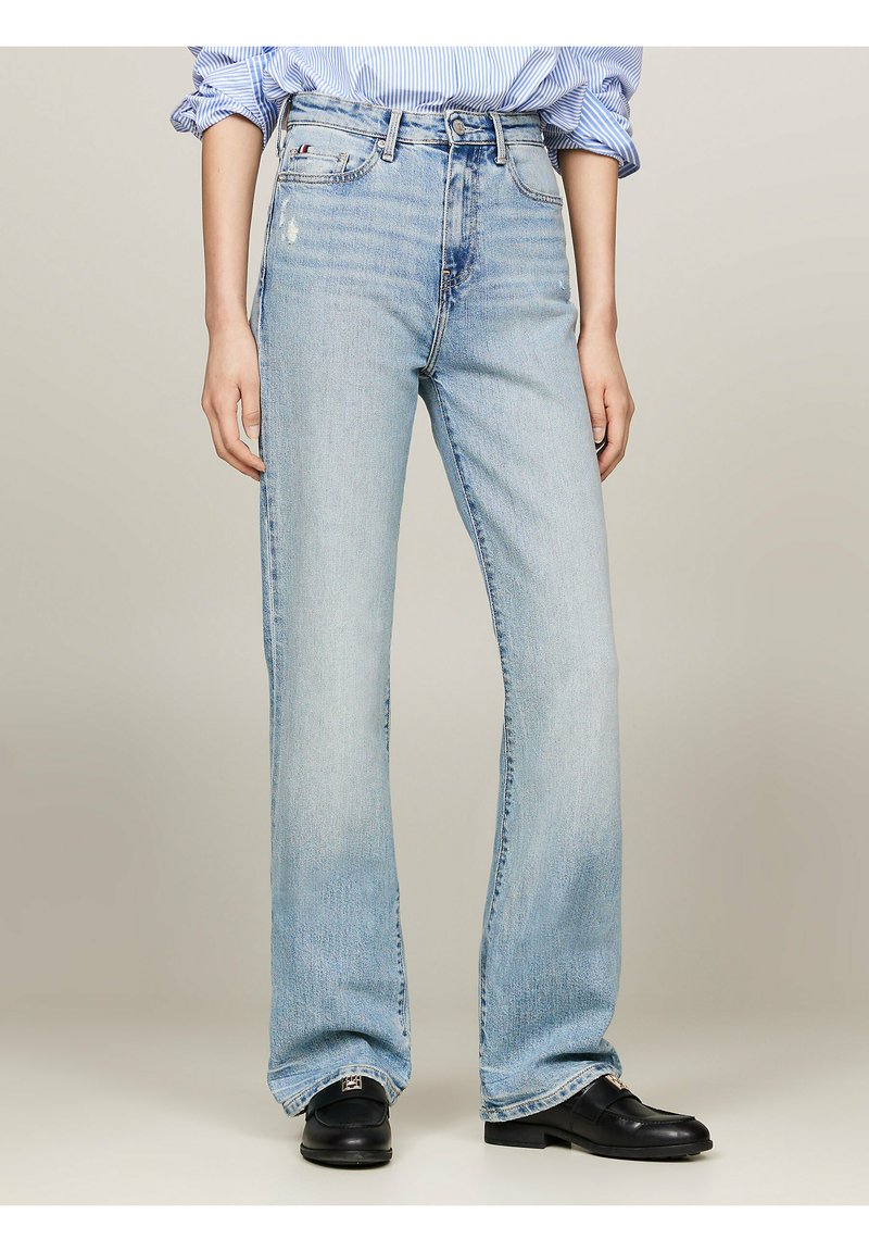 Tommy Hilfiger HIGH RISE DISTRESSED - Jeans Straight Leg - ash/hellblau ...