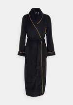 Lauren Ralph Lauren LONG SHAWL COLLAR ROBE - Halāts - black/melns ...