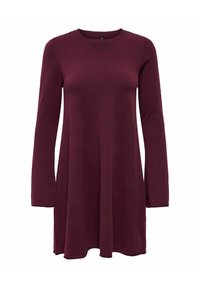 ONLY ONLAMALIO LIFE ONECK - Stickad klänning - winetasting/vinröd ...