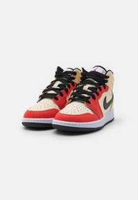 Jordan AIR JORDAN 1 MID UNISEX - Trainers - muslin/chile red/black ...