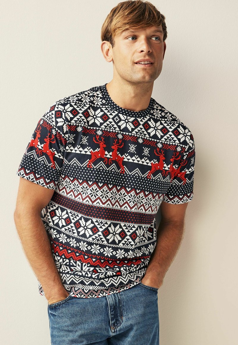 Next CHRISTMAS - T-Shirt print - navy blue fairisle/blau - Zalando.ch