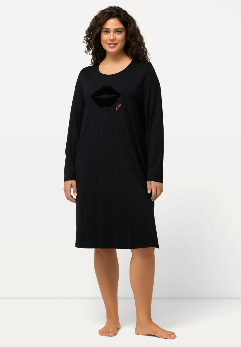 Ulla Popken Nachtjapon - black/zwart - Zalando.nl