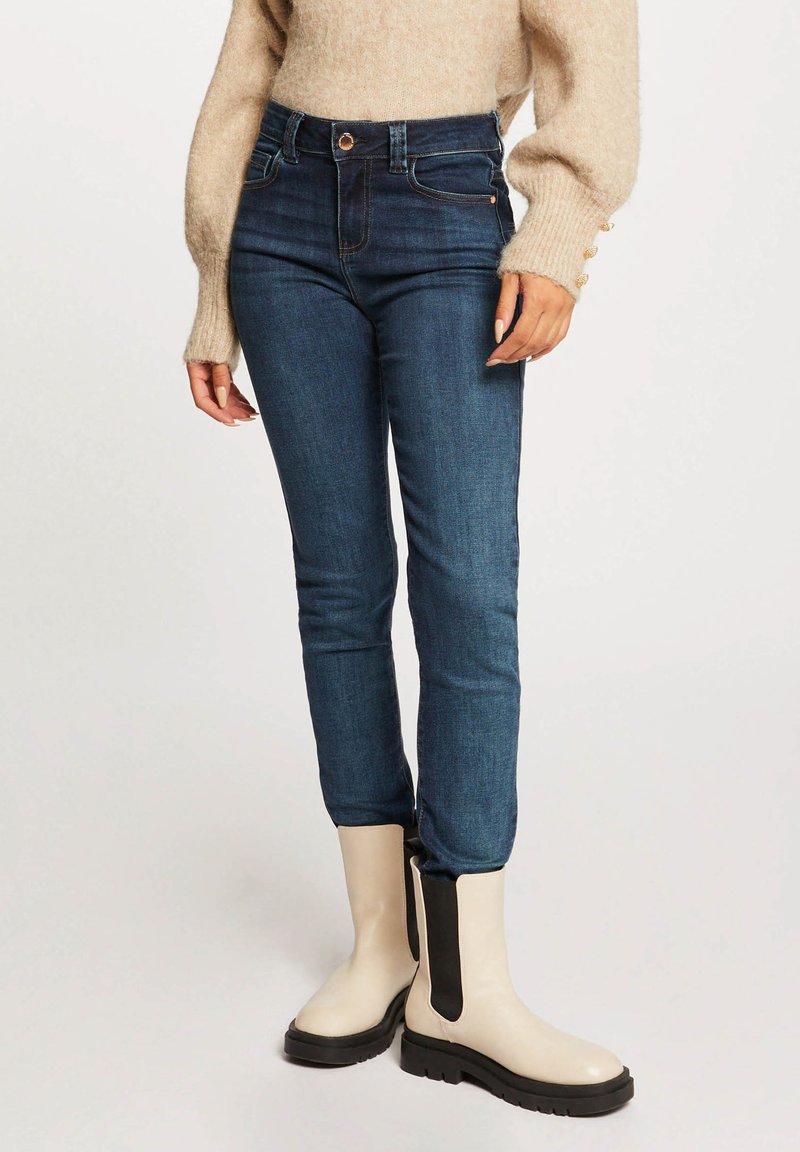 Morgan HIGH-WAISTED SLIM - Jean slim - blue/denim noir - ZALANDO.FR